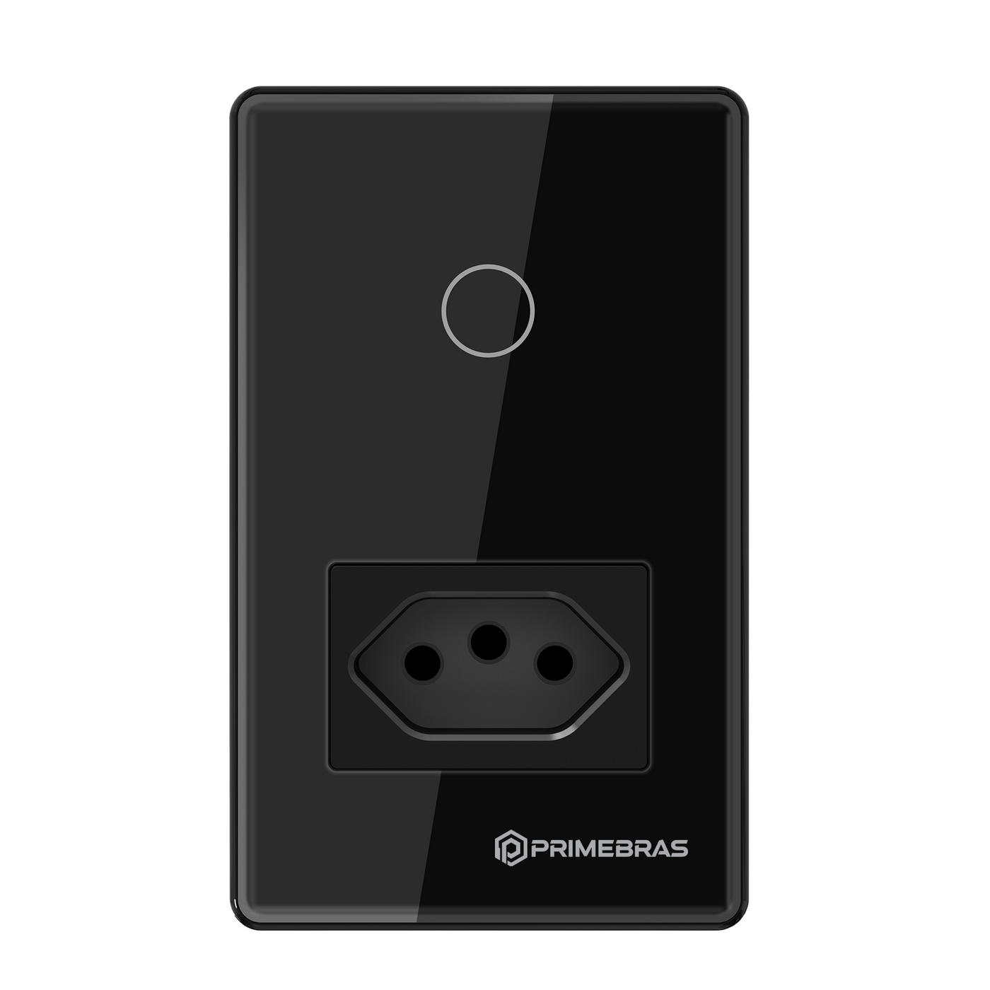 Interruptor Touch Inteligente Com Tomada Wifi Primebras TP1011 Preto